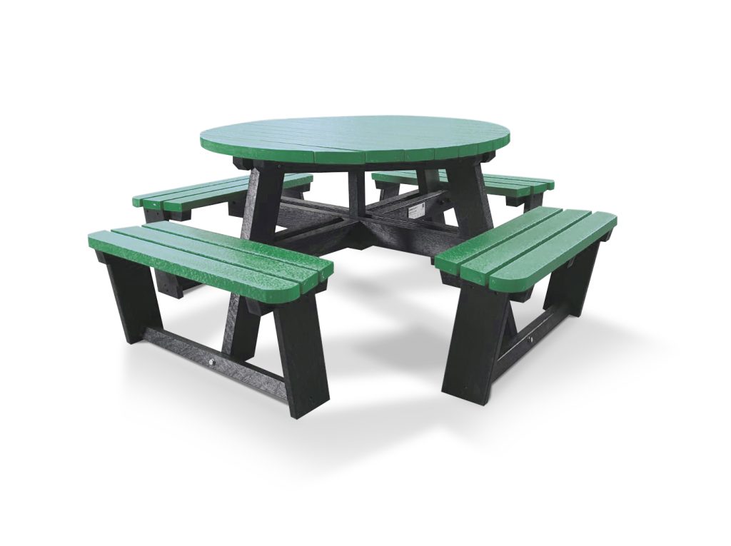 Recycled Plastic Round Picnic Table set low maintenance